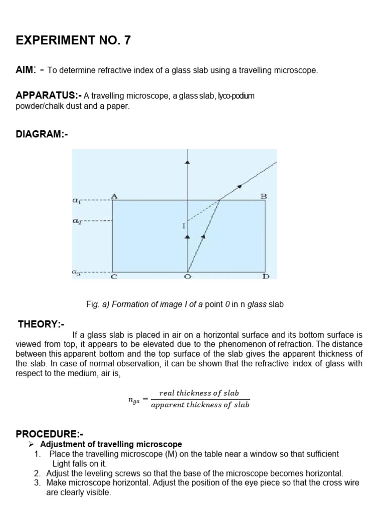 Physics Class 12EXPT NO. 7 | PDF | Refraction | Atomic