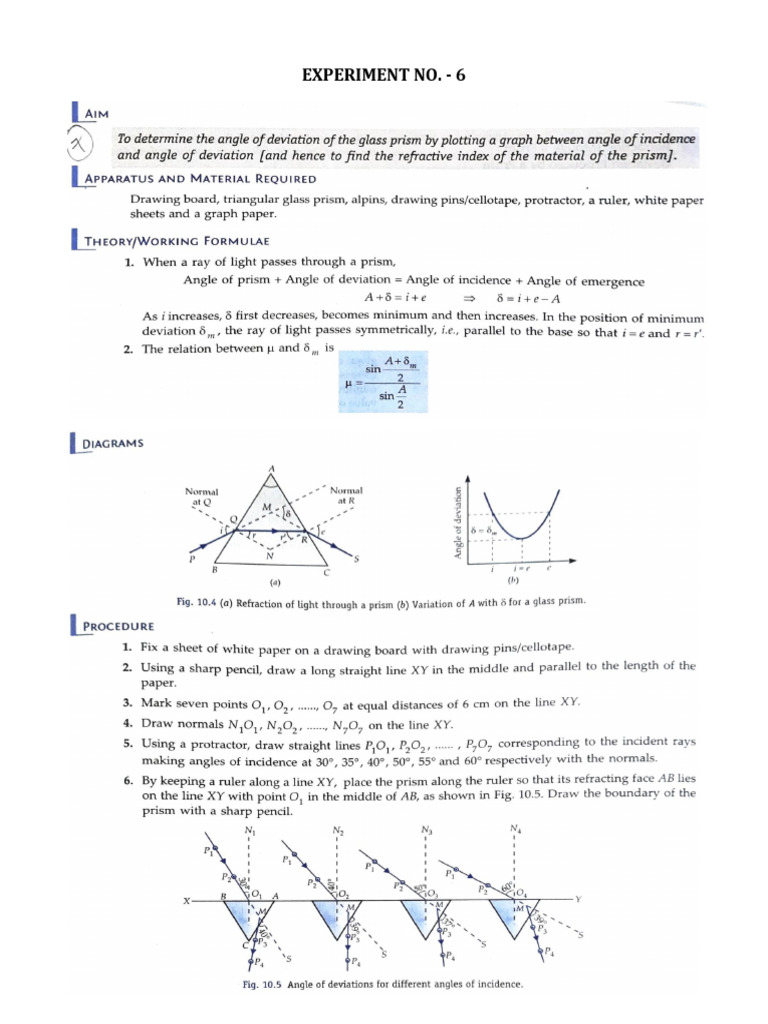 Physics Class 12 EXPT NO. 6 | PDF