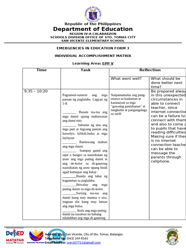 EMERGENCIES IN EDUCATION FORM 3 EPP 5 Oct 3 4,2024 | PDF