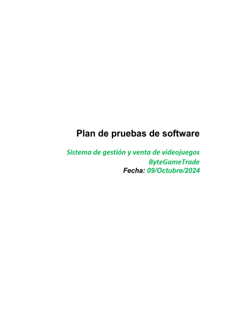 Plantilla de Plan de Pruebas de Software Terminado | PDF | Software | Servidor (Computación)