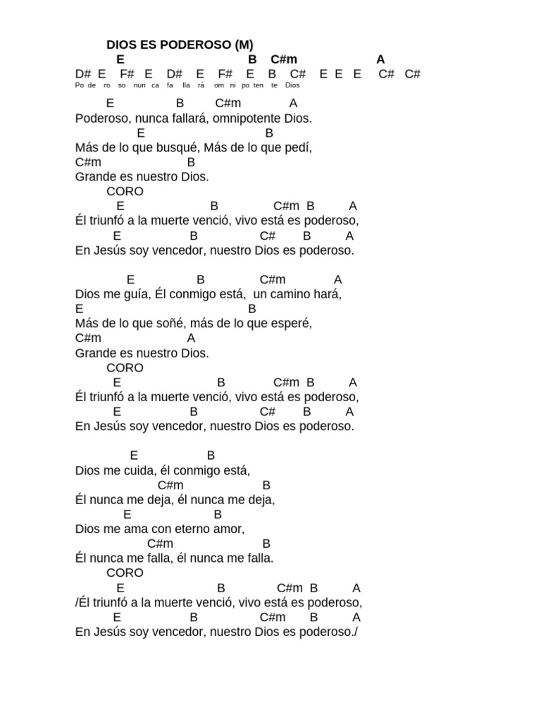 Dios es Poderoso: Letra y Mensaje | PDF