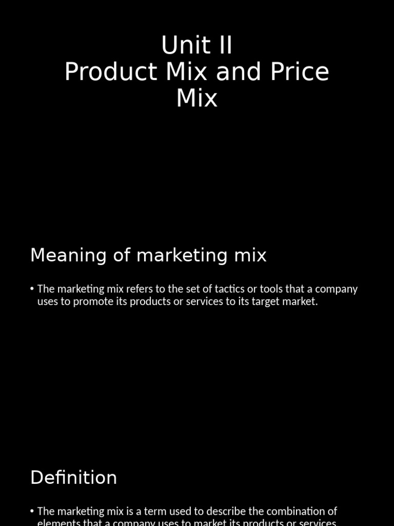 Unit II Marketing Mix | PDF | Pricing | Brand