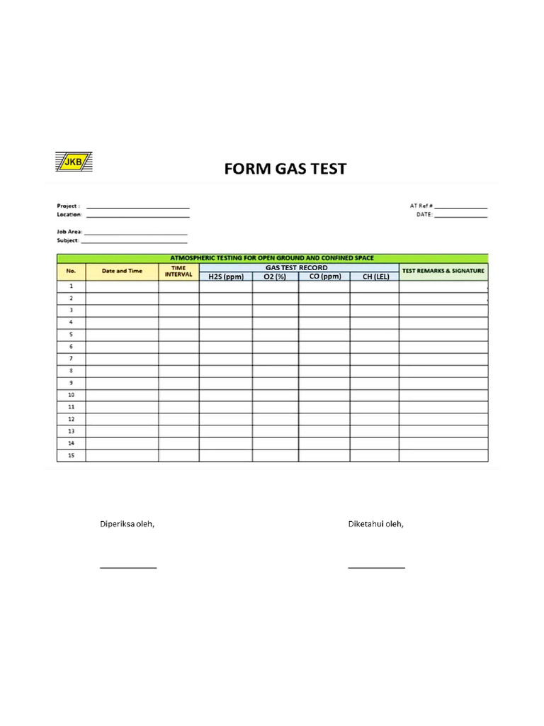 FORM GAS TEST | PDF