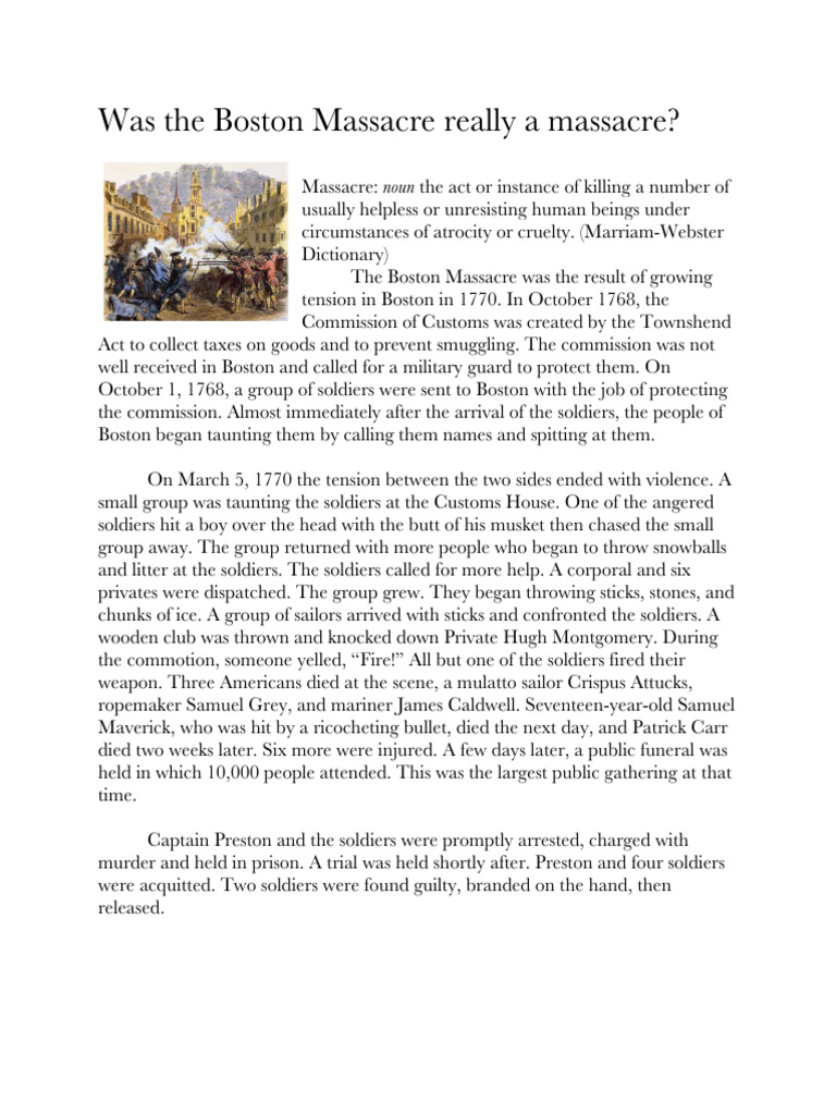 Was The Boston Massacre Really A Massacre? | PDF
