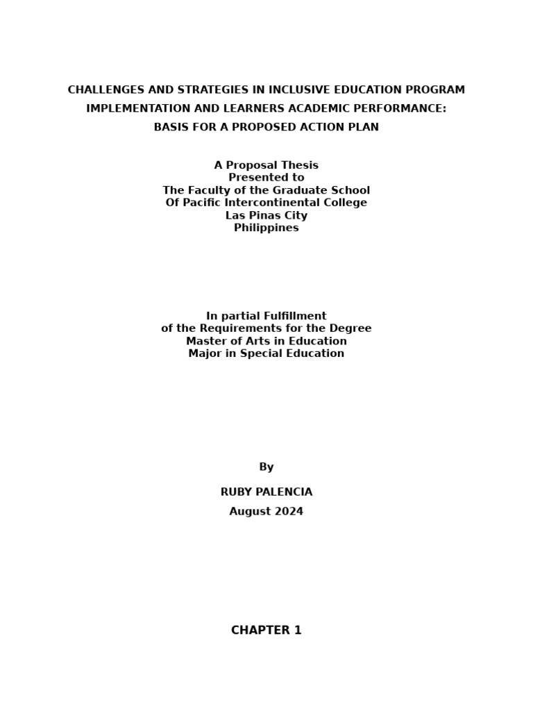 CHALLENGES OF INCLUSIVE EDUCATION PROGRAM IMPLEMENTATION AND LERNERS ACADEMIC PERFROMANCE Final ...