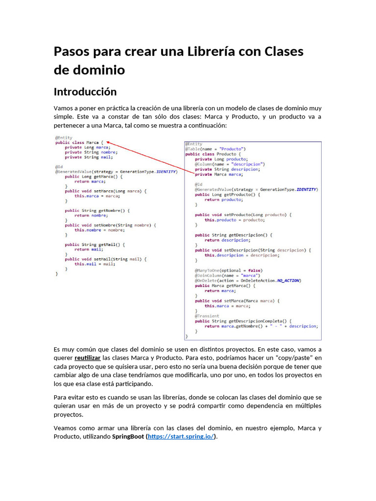 Crear Librería de Clases en SpringBoot | PDF | Java (lenguaje de programación) | Ciencias de la ...
