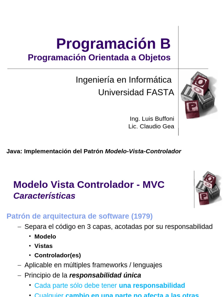 Java Modelo Vista Controlador | PDF | Modelo – Vista – Controlador ...