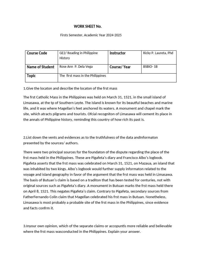 the first mass | PDF