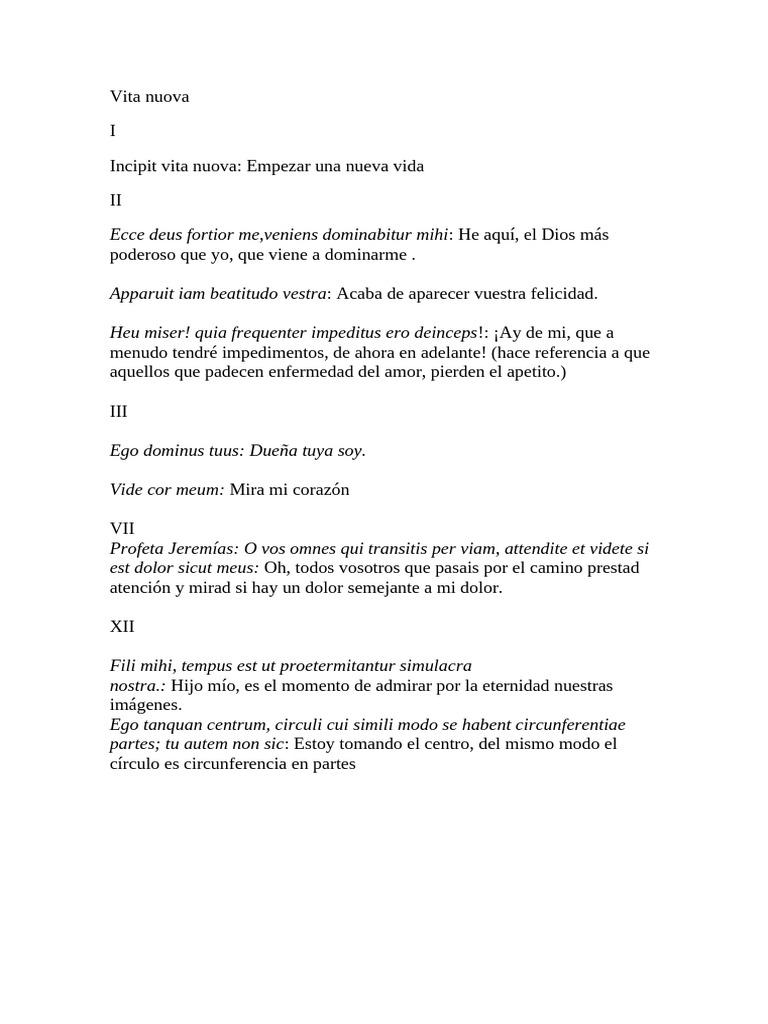 Vita Nuova | PDF