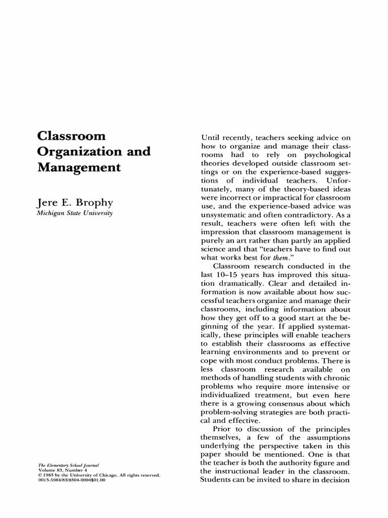 Classroom Organization and Management | PDF | Reinforcement | Teachers