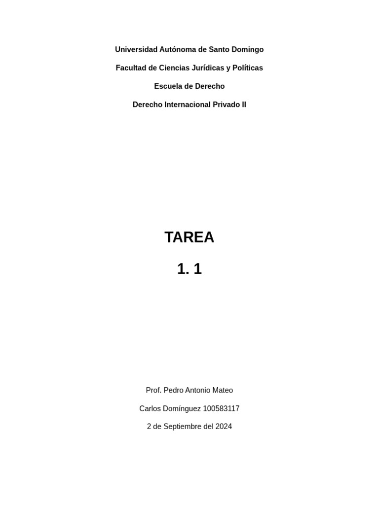 Tarea 1.1 DIP 2 | PDF | Nacionalidad | Jurisdicción