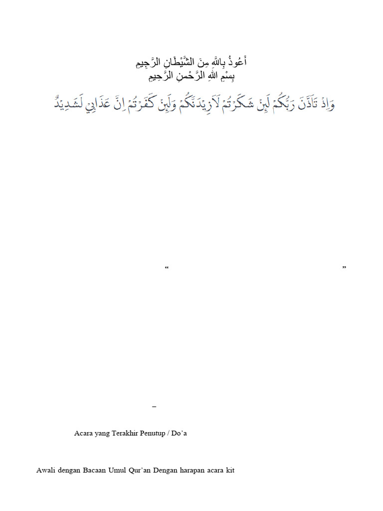 Teks MC Pengajian | PDF