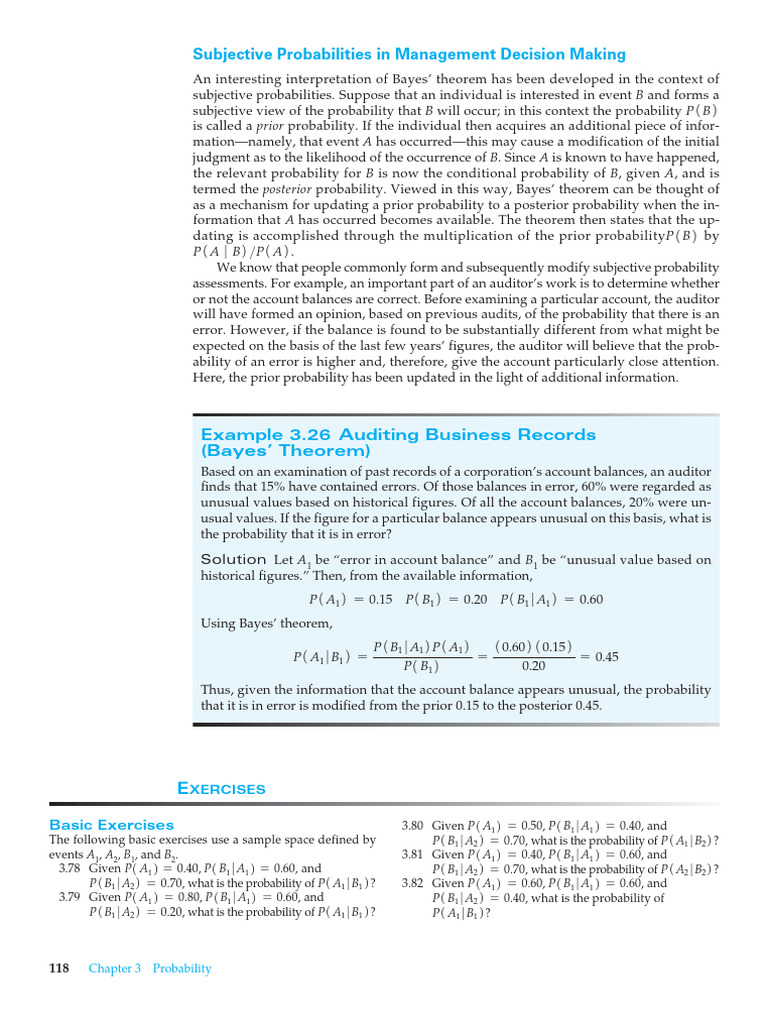 Eot Topic Stat Chapter 3 | PDF | Probability | Bayesian Probability