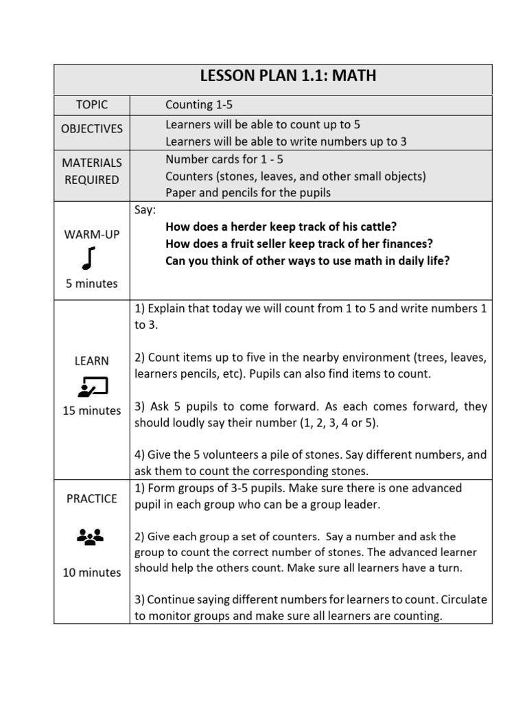 Math Lesson Plan | PDF | Lesson Plan | Mathematics