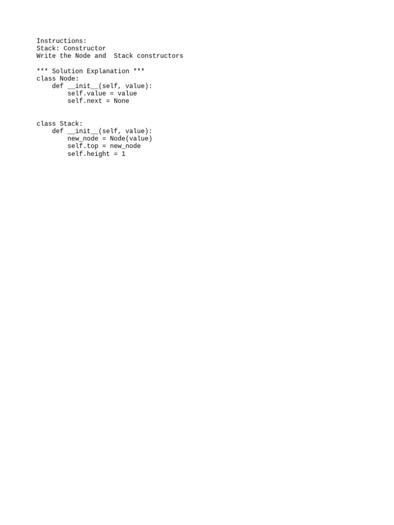 Coding Exercise 30 Stack Constructor | PDF | Technology & Engineering Coding Exercise 30 Stack Constructor | PDF | Technology & Engineering