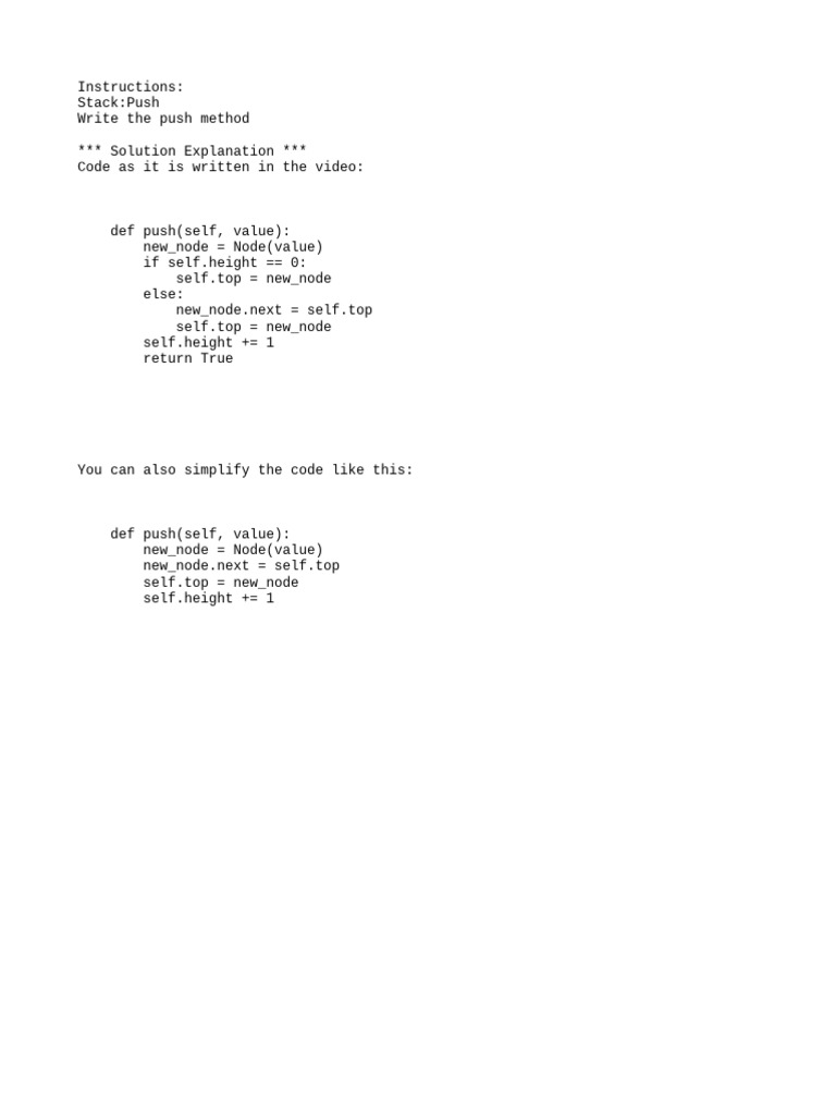 Coding Exercise 31 Stack Push | PDF | Computers | Technology & Engineering