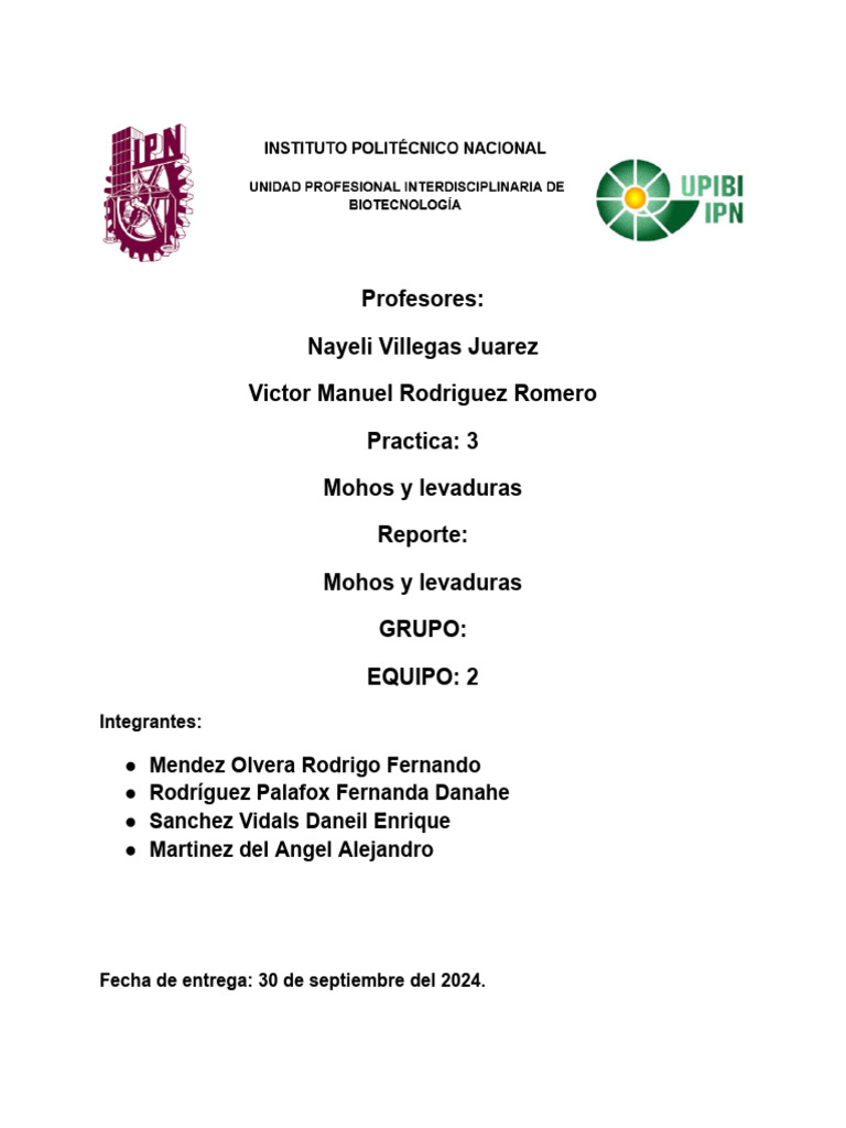 Reporte 2 mohos y lev | PDF | Hongo | Levadura