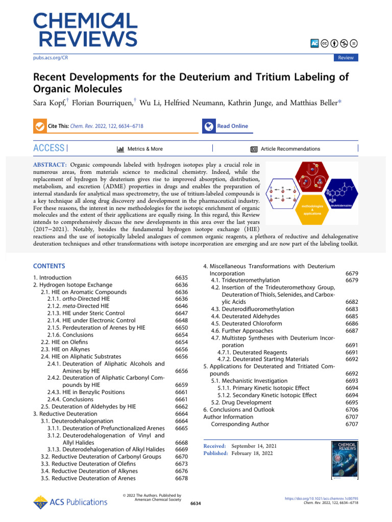 Kopf Et Al 2022 Recent Developments For The Deuterium and Tritium ...