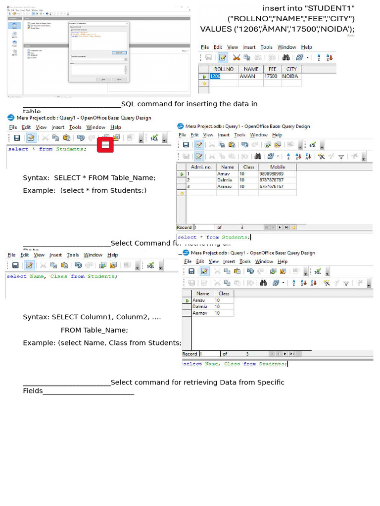 Insert And Select Command Sql Pdf Computers