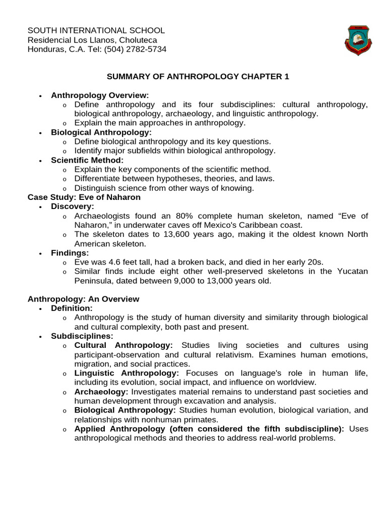 Introduction to Anthropology Basics | PDF | Anthropology | Science
