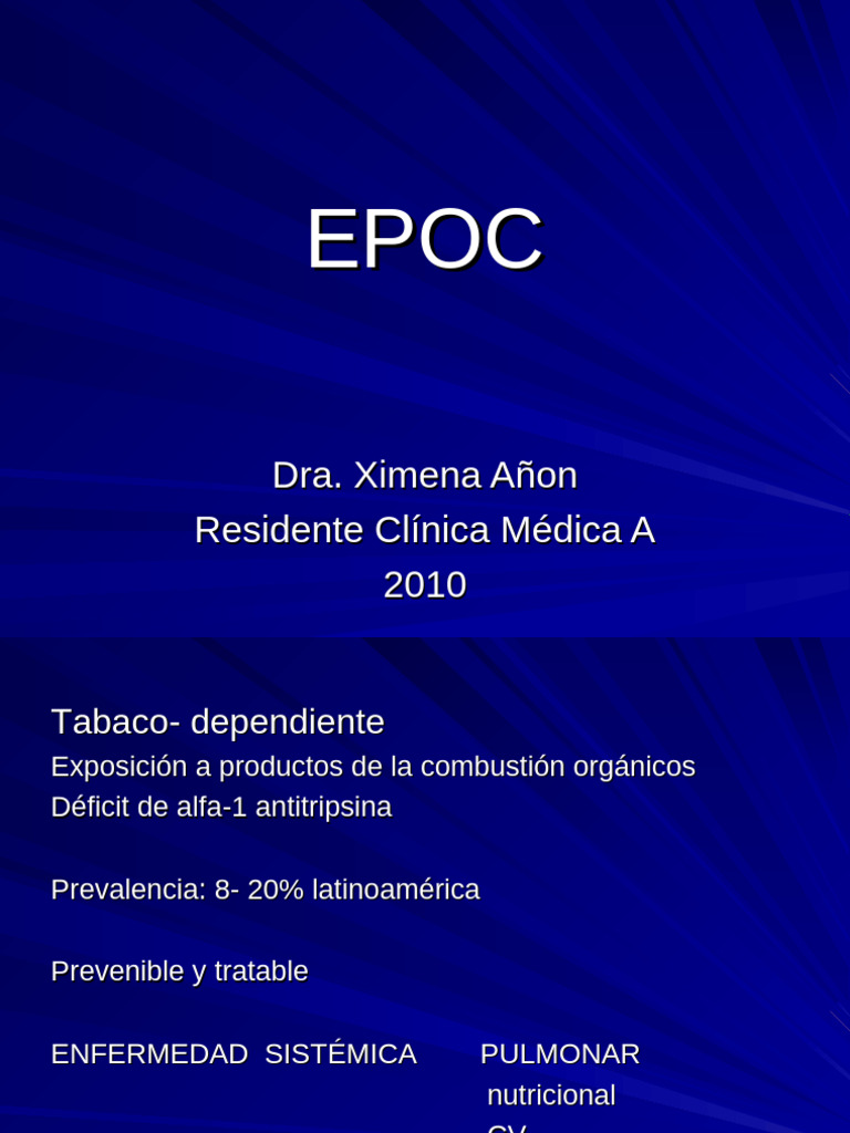 EPOC - Fmed | PDF | Enfermedad pulmonar obstructiva crónica | Tos
