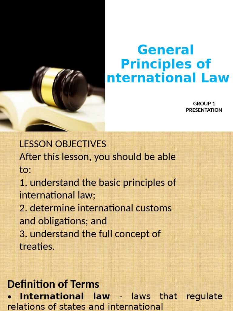 General Principles of International Law | PDF | Treaty | International Law