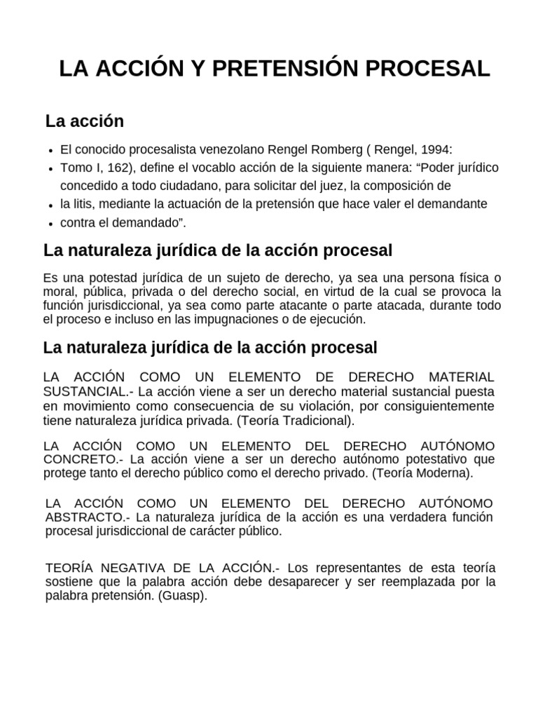 La Acción y Pretensión Procesal | PDF | Ley procesal | Jurisdicción