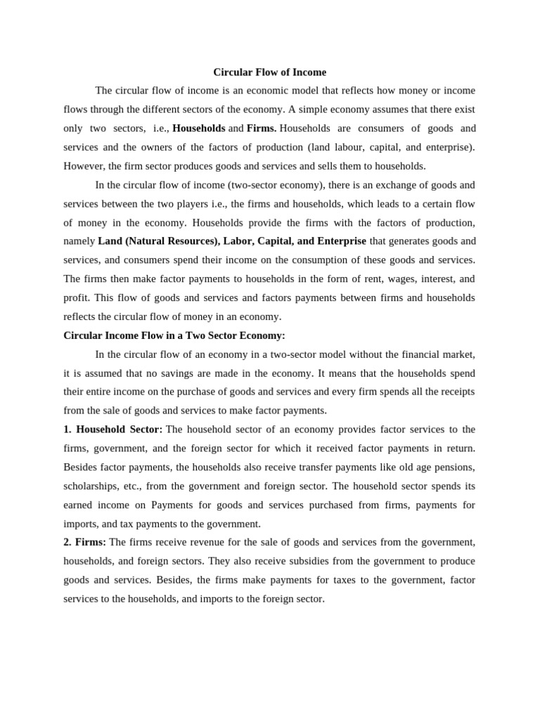 4-Circular Flow of Income - 2 Sector Model-26-07-2024 | PDF | Measures ...