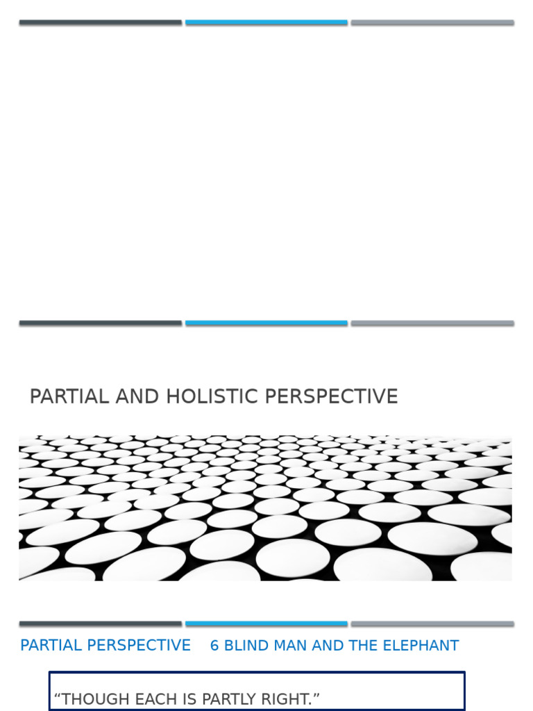 2.Partial and Holistic Perspective | PDF | Holism | Cognition
