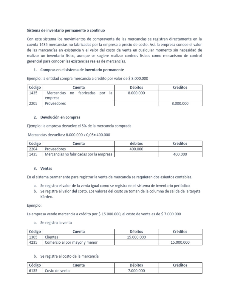 Sistema de Inventario Permanente o Continuo | PDF | Business | Economias