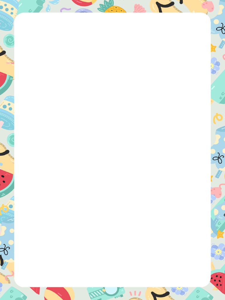 Colorful Simple Summer Page Border | PDF
