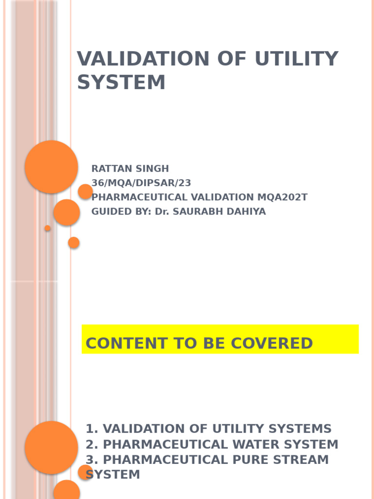 Validation Of Utility System Pdf Self Improvement