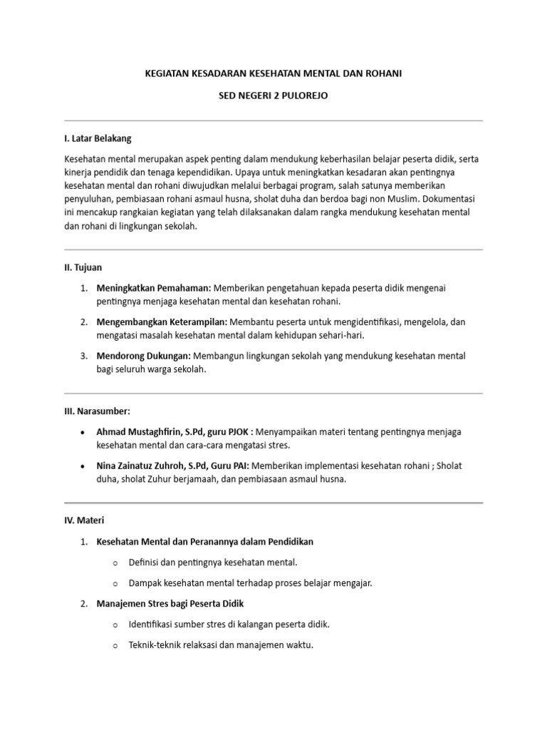 14.4. Penyuluhan Kesehatan Mental Dan Rohani | PDF