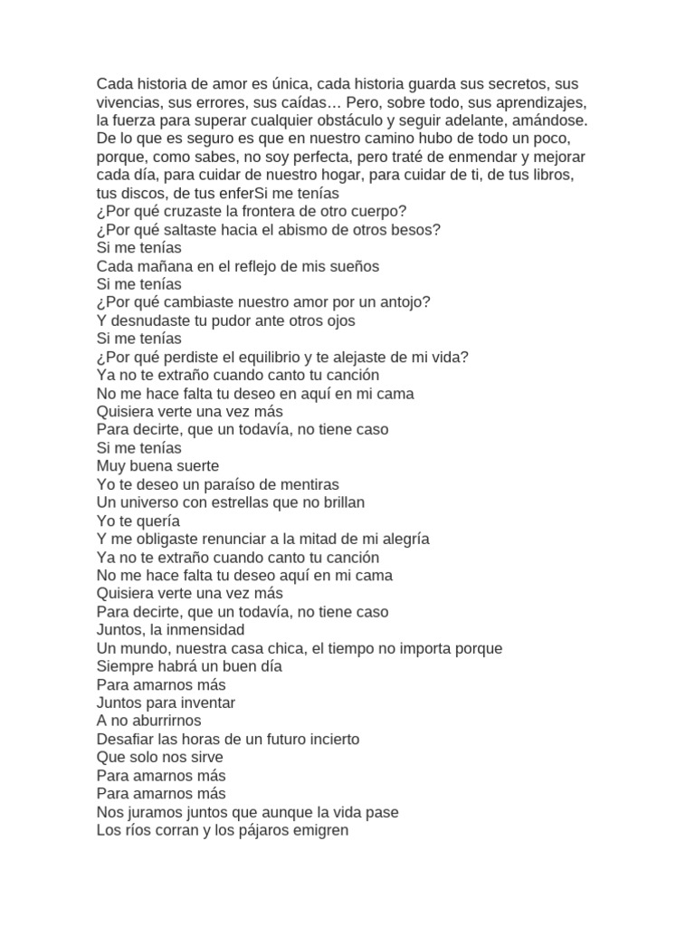 Cada Historia de Amor Es Única | PDF | Amor