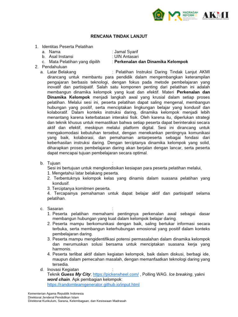 FORMAT RTL 2024-Jamal Syarif | PDF | Komputer