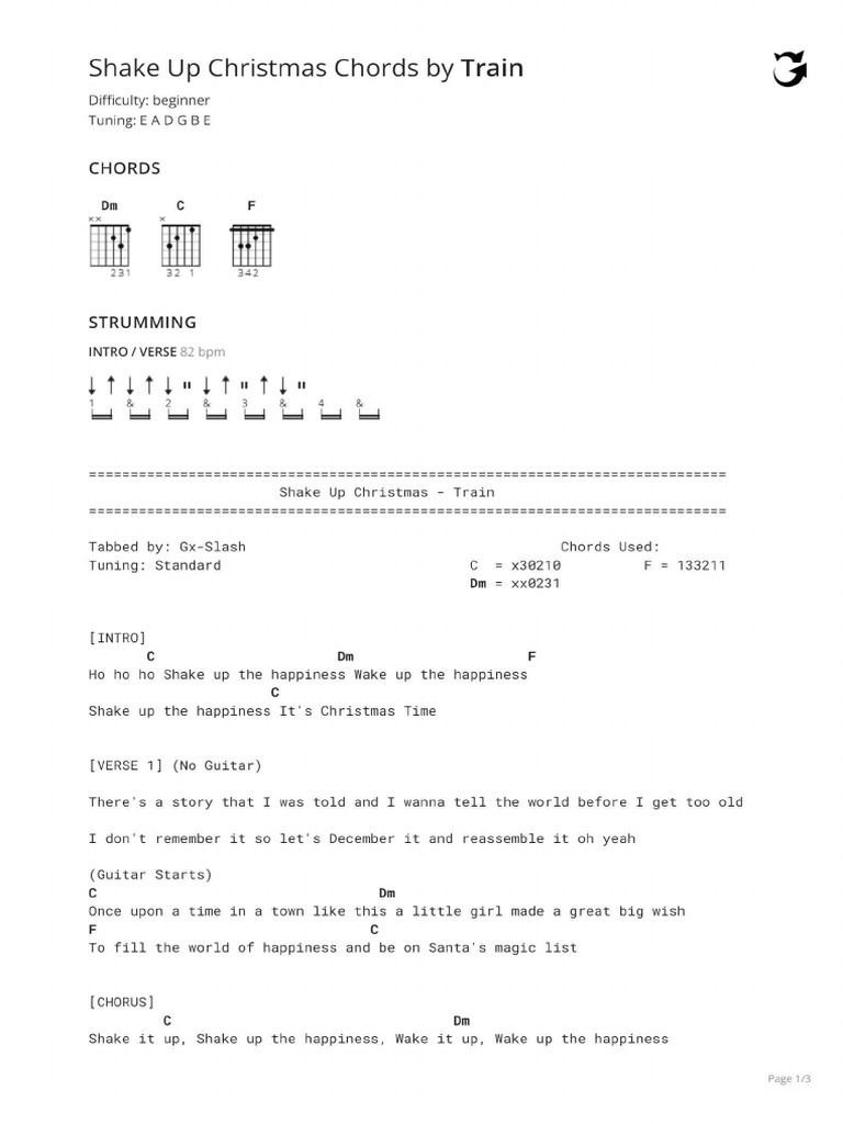 Shake Up Christmas Chords | PDF