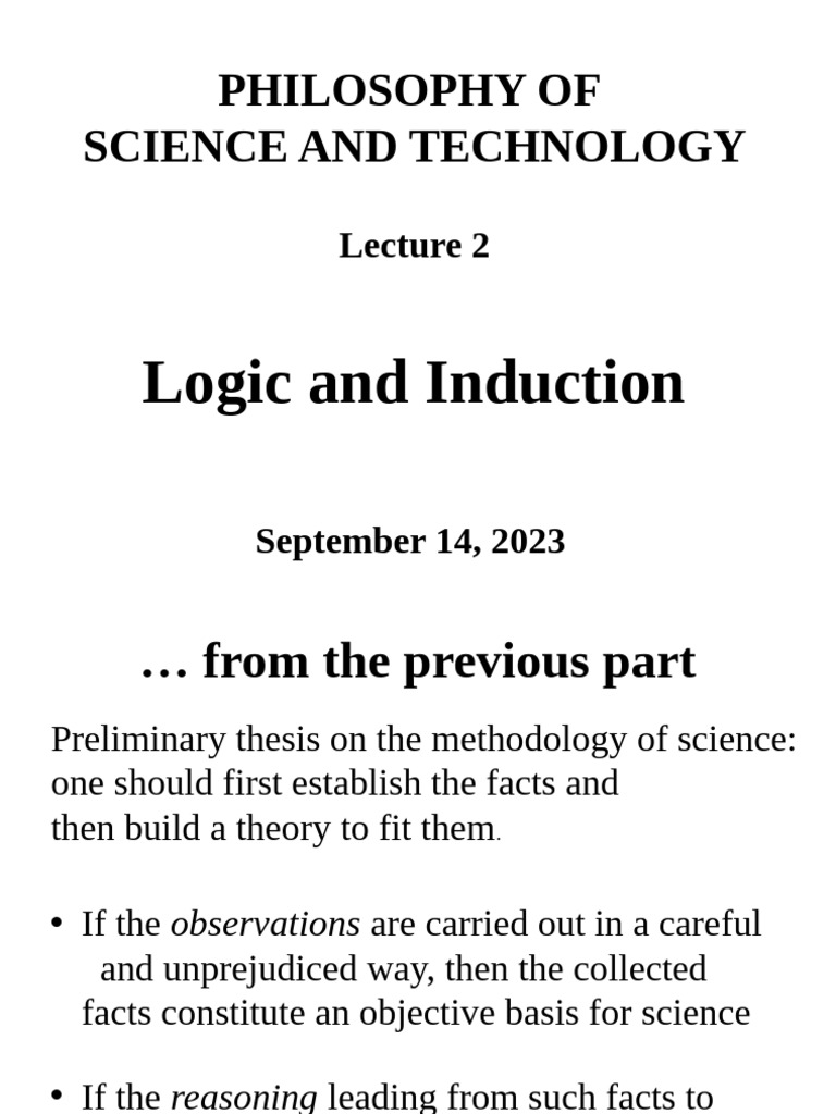 Lecture2 LogicInduction PPT | PDF | Argument | Deductive Reasoning