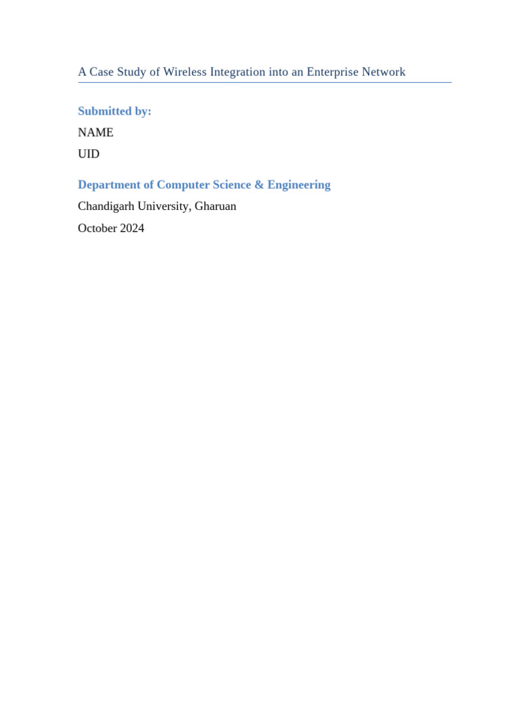 Final Extended Case Study Wireless Integration | PDF | Computer Network | Ieee 802.11