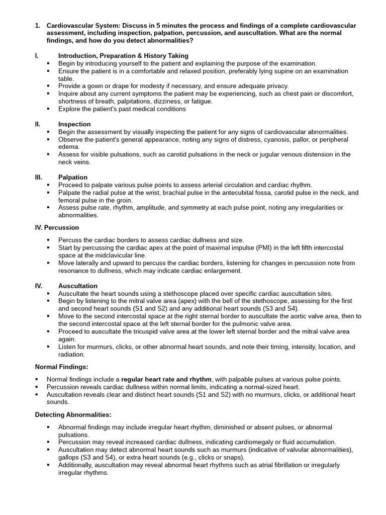 ORAL REVALIDA REVIEWER | PDF | Pulse | Heart