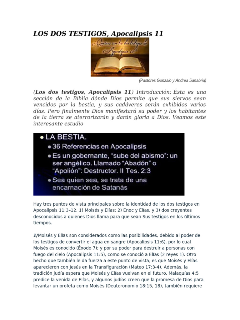 LOS DOS TESTIGOS | PDF | Elijah | Moisés