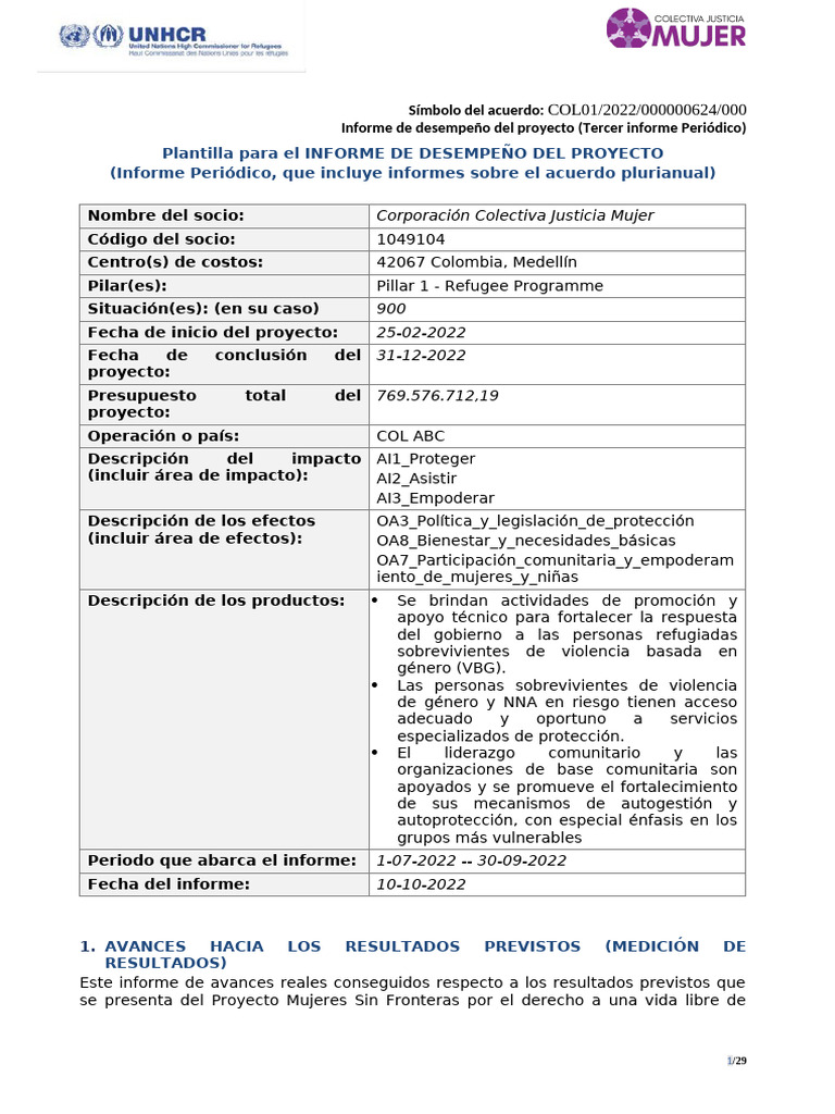 Tercer Informe Project Performance Report MSF | PDF | La violencia ...