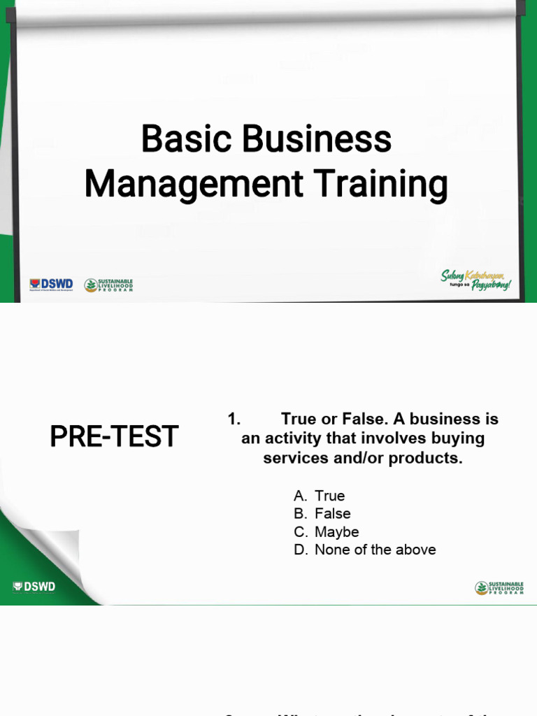 Basic Business Management Training | PDF | Business | Employment