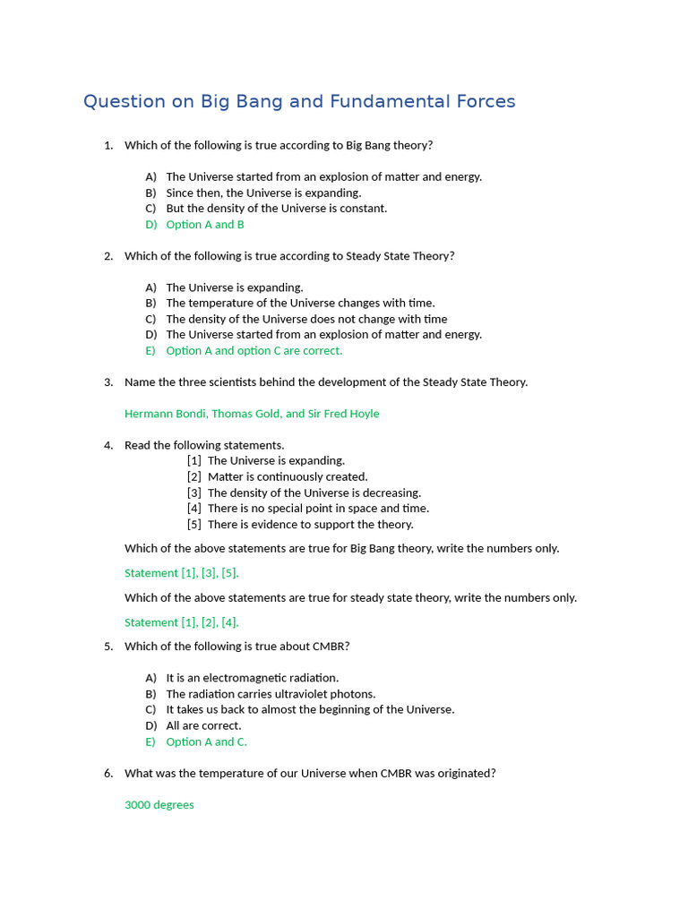 Que Big Bang Fundamental Forces | PDF | Elementary Particle | Universe
