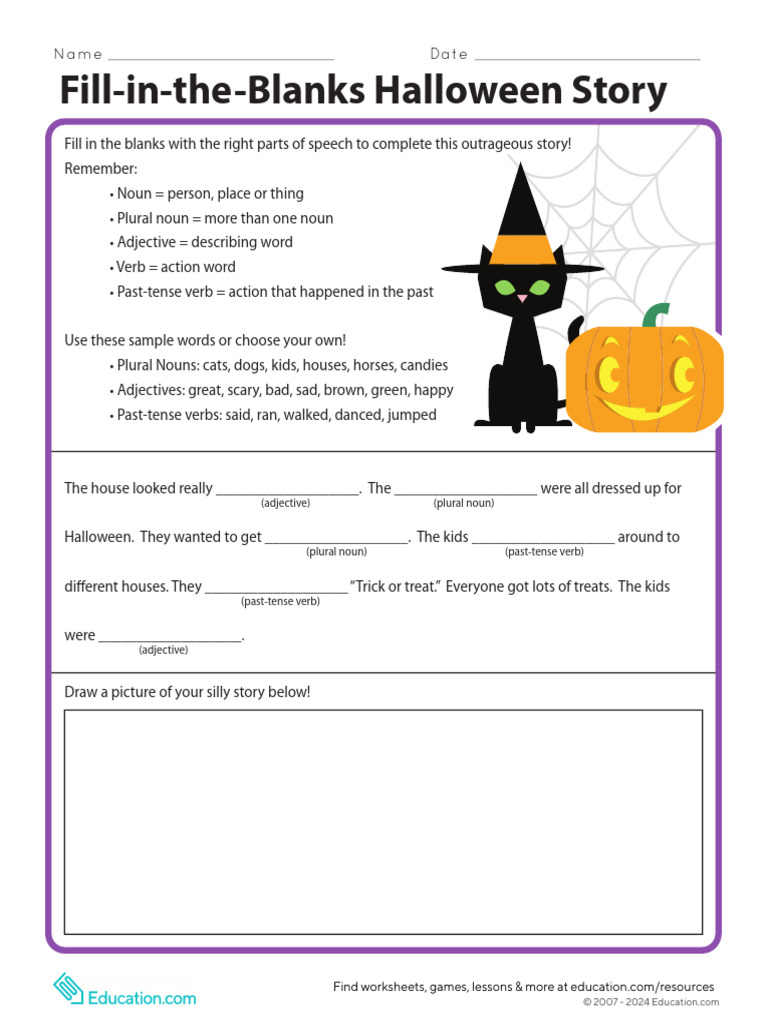 Fill in The Blanks Halloween Story | PDF