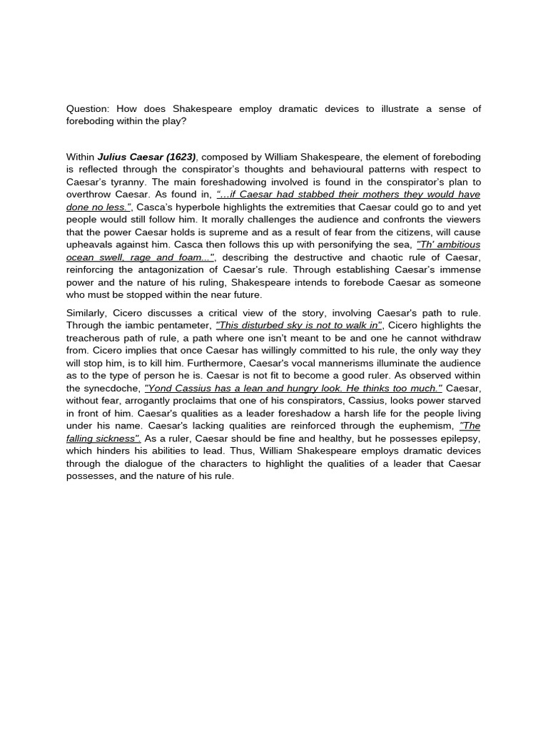 Practice Julius caesar question | PDF