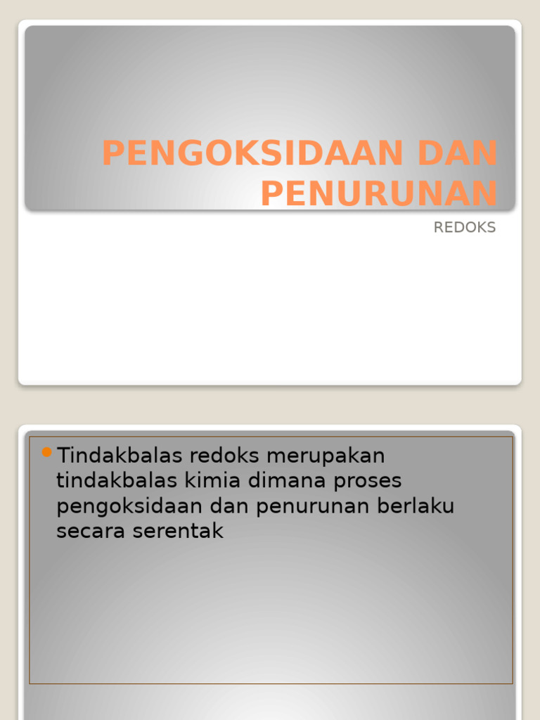 Pengoksidaan Dan Penurunan | PDF | Sains & Matematika