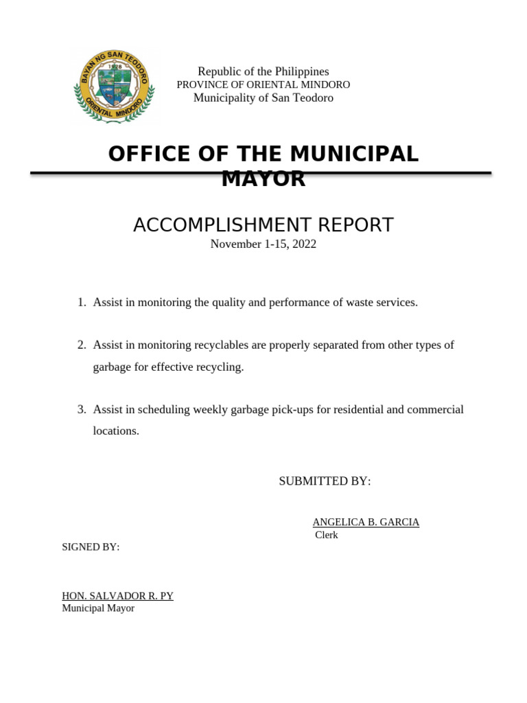 ACCOMPLISHMENT REPORT 3rd | PDF