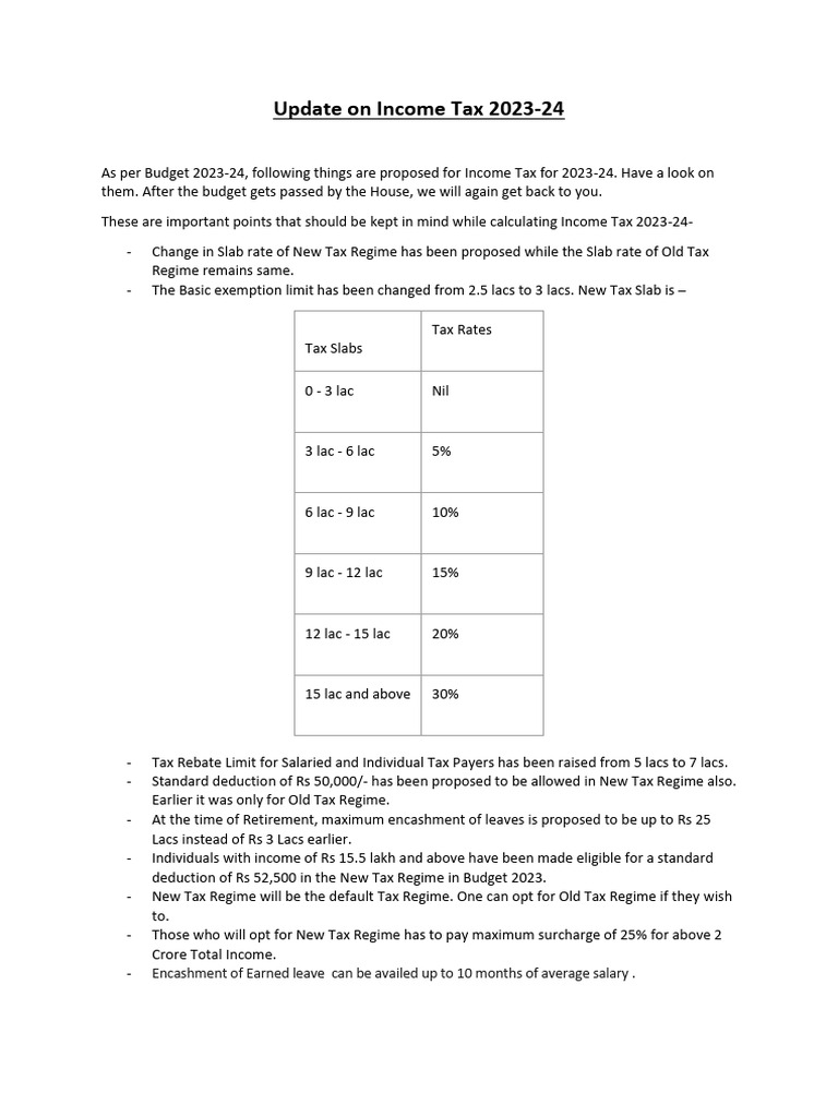 Income Tax 2023-24 | PDF