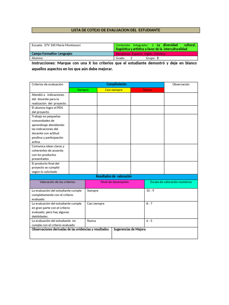 Evaluacion Del Alumno | PDF | Evaluación | Maestros