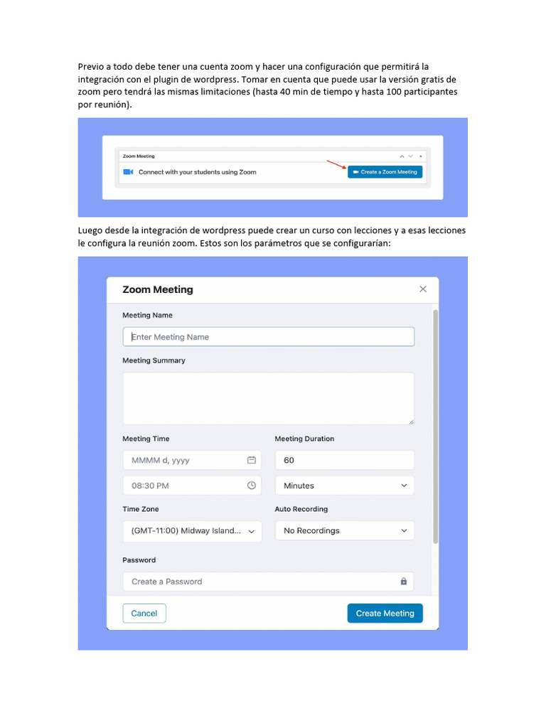 Integracion Tutor Lms-Zoom | PDF